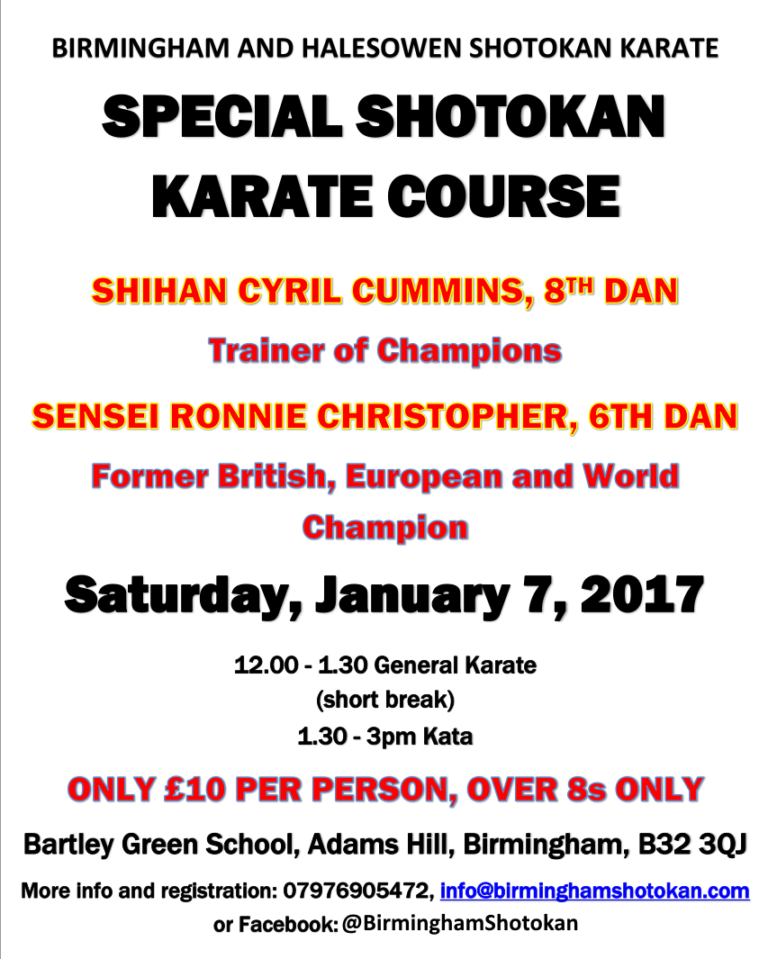 Special Karate Course with Shihan Cyril Cummins 8th Dan & Sensei Ronnie ...